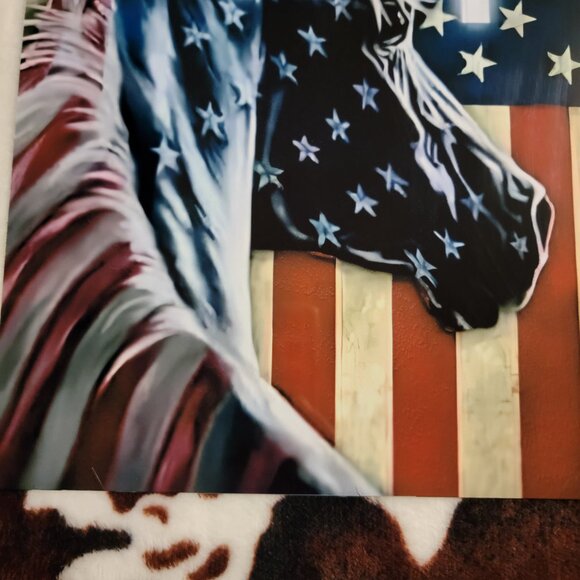 Country Grace With Alisha | Accents | Horse American Flag Tin Sign Door ...